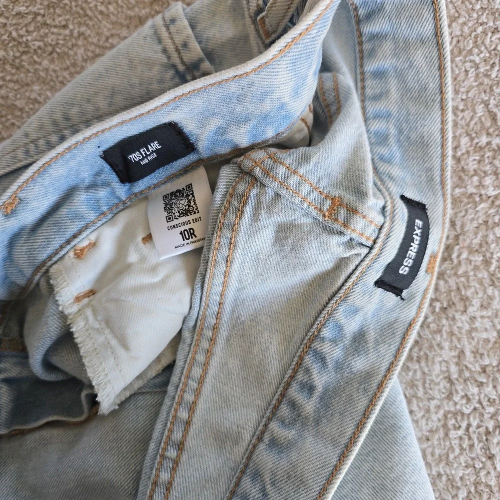 Express | Jeans | Express 7s Flare Mid Rise Light Wash Denim Jeans Size ...